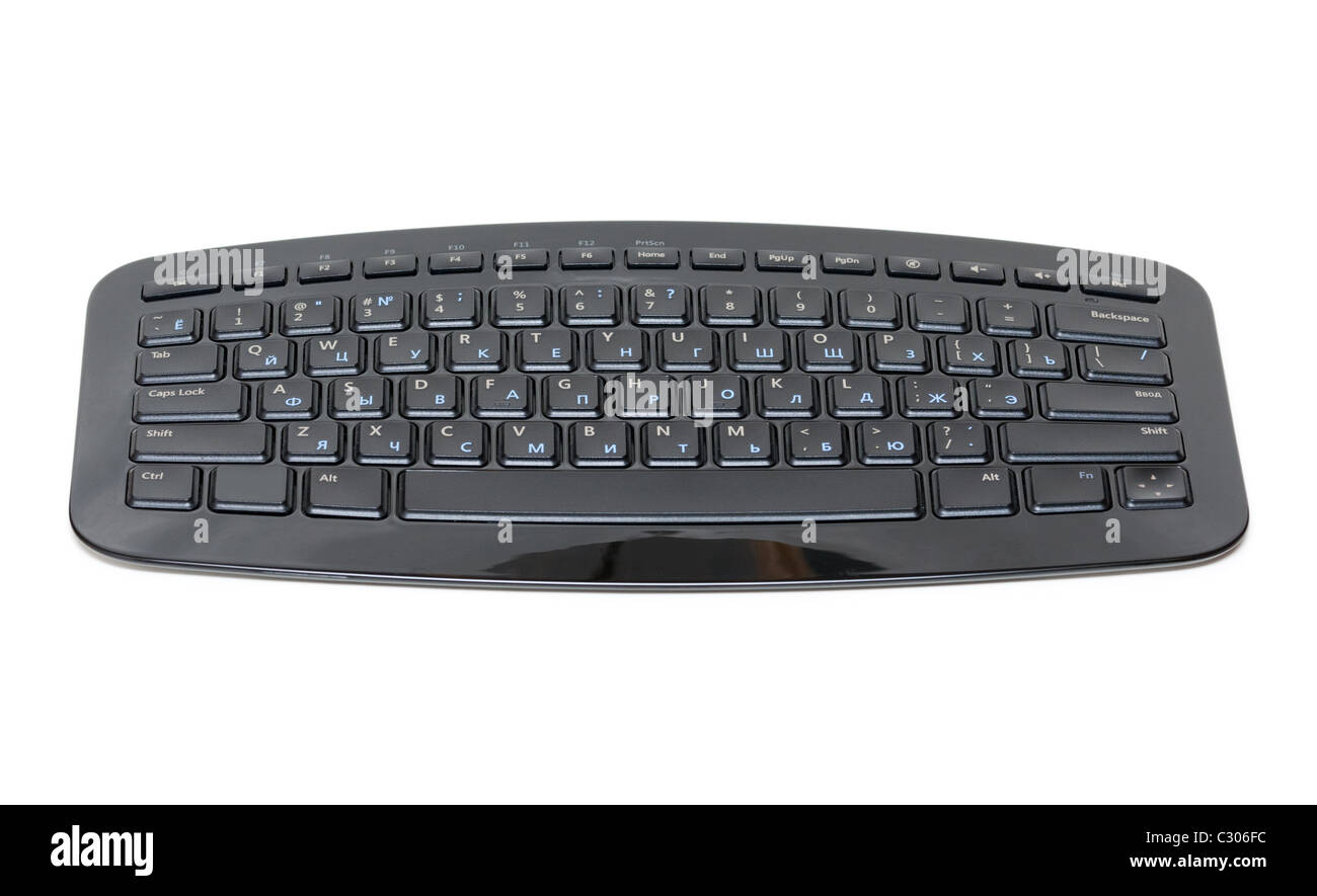 black wireless keyboard for your computer isolated on a white ...