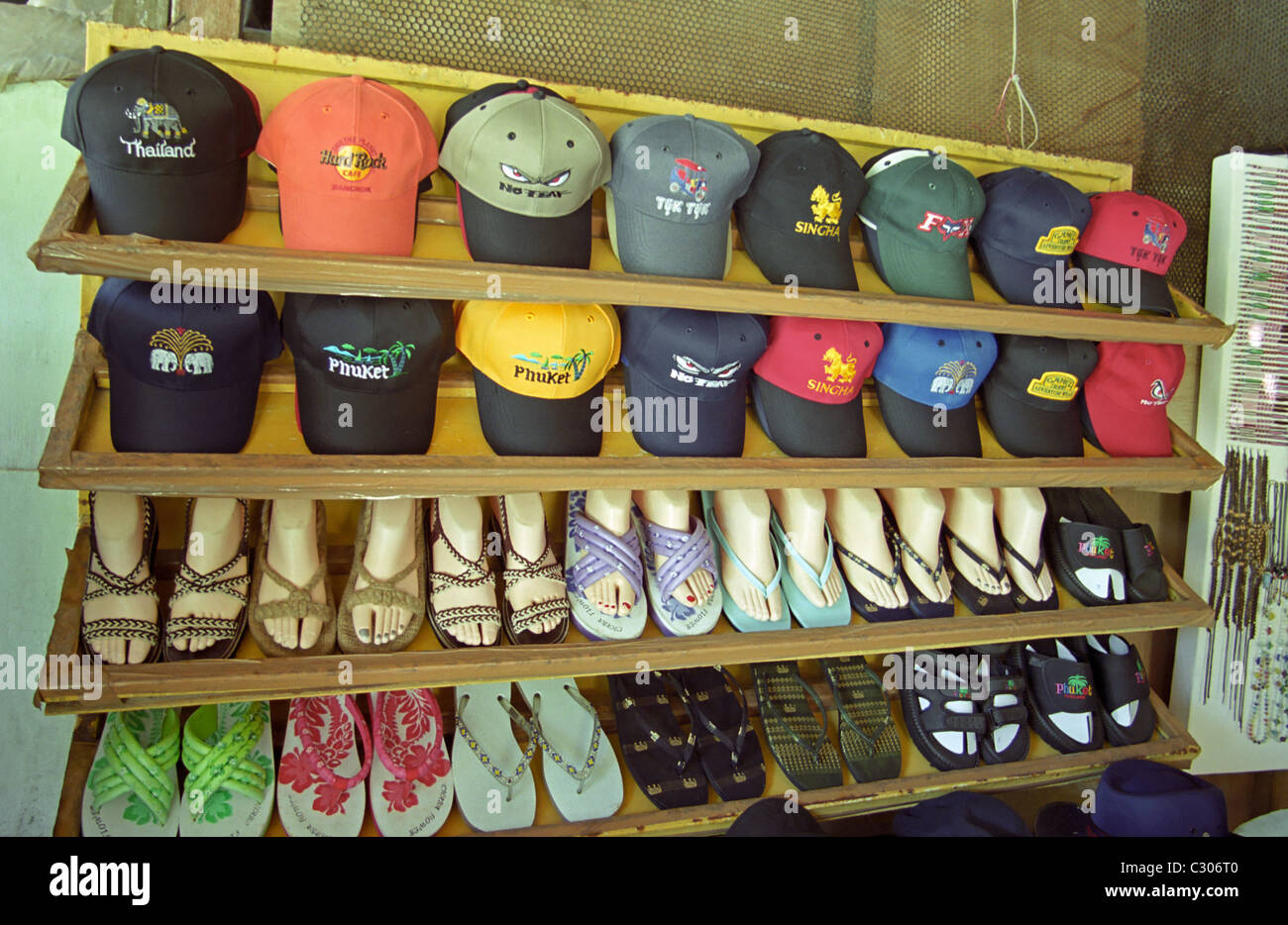 Variety of caps and shoes Stock Photo - Alamy
