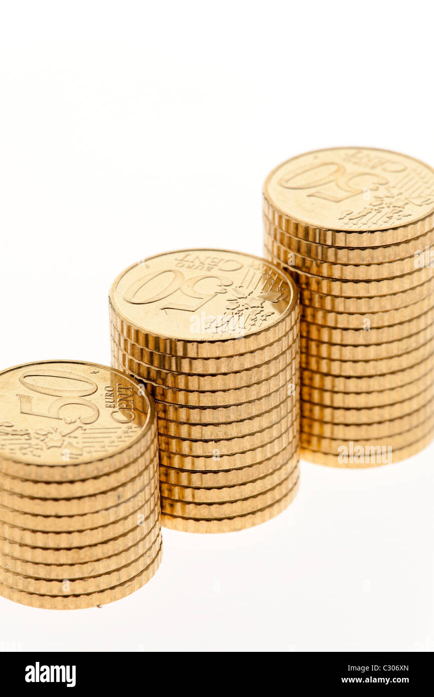 Stack of Euro coins Stock Photo - Alamy