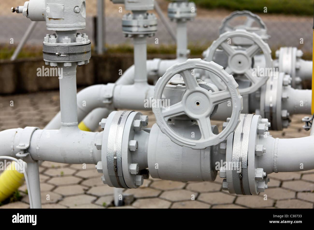 Tubes of an industrial gas pipeline Stock Photo - Alamy