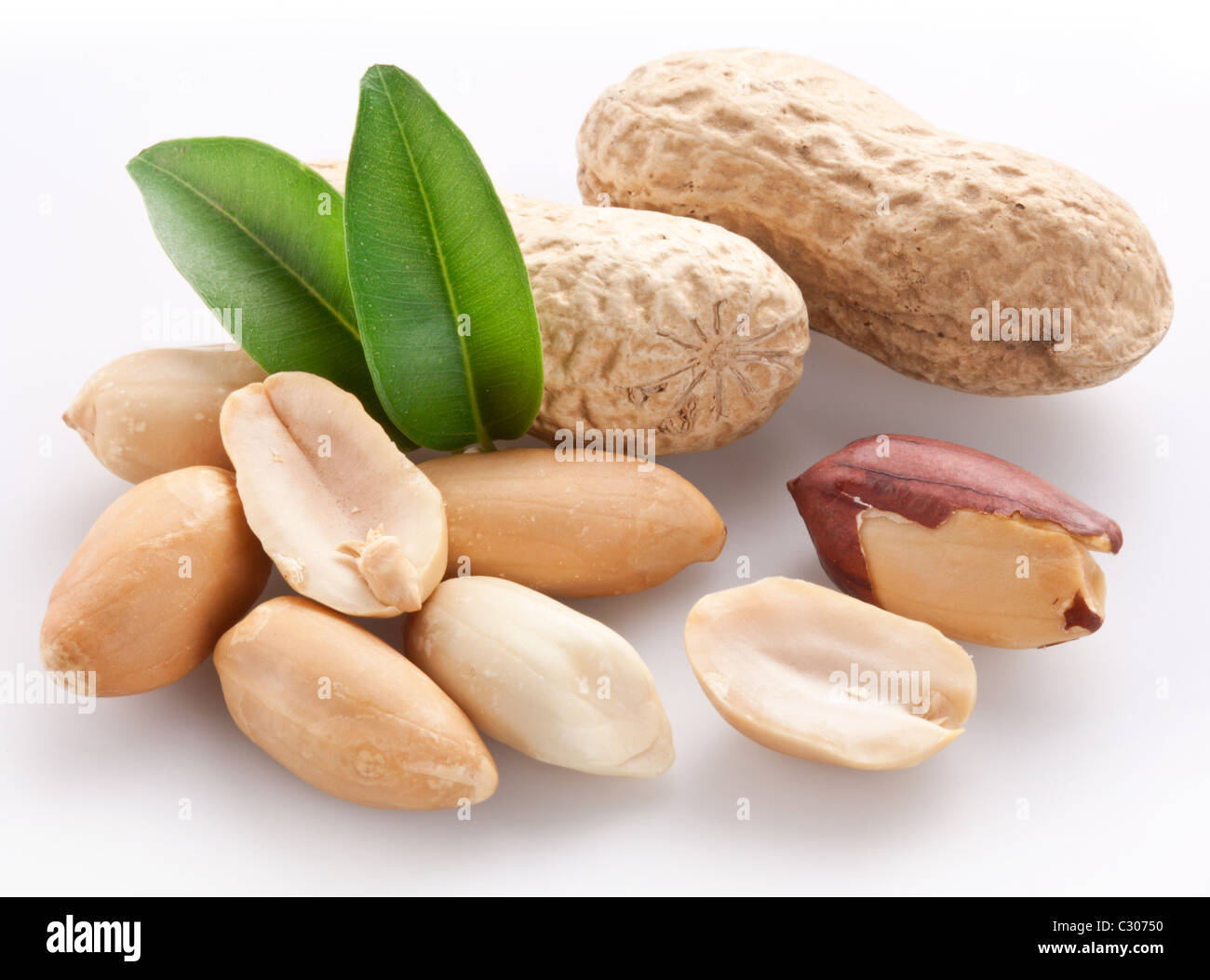 Peanuts. Isolated on a white background Stock Photo - Alamy