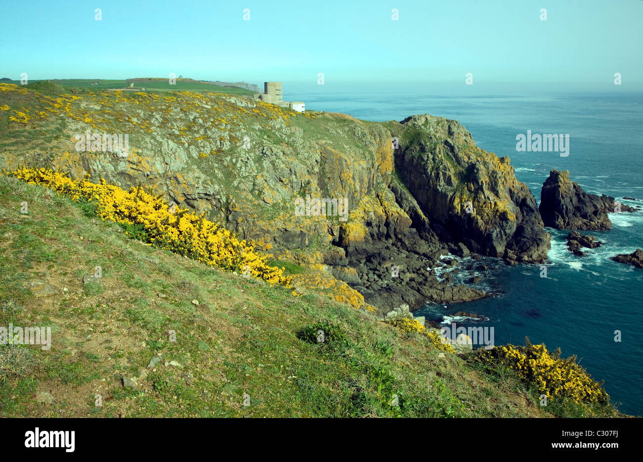 German coastal gun batteries Torteval Guernsey, Channel Islands Stock ...