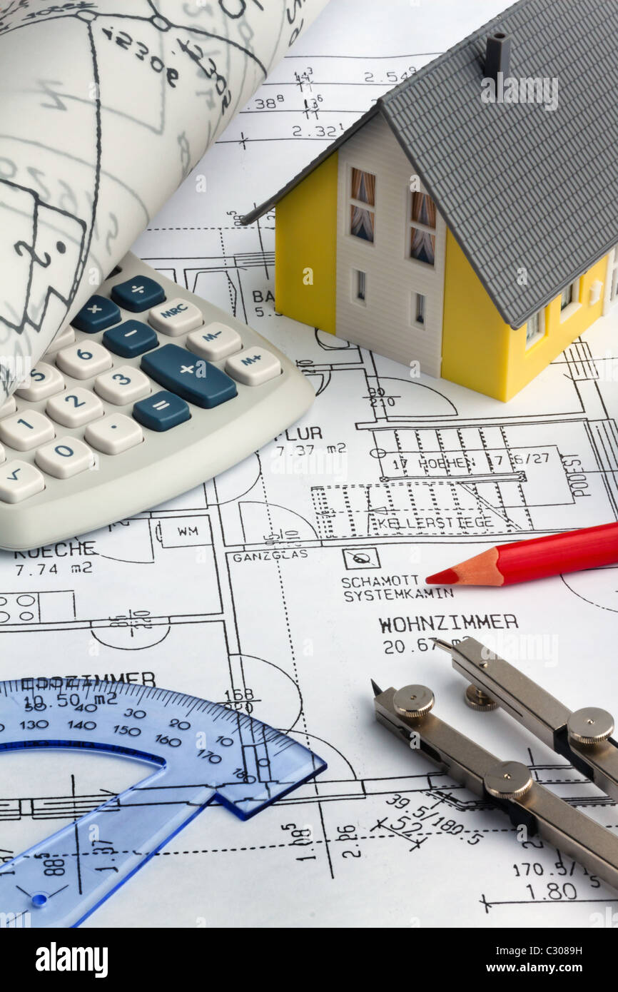 Blueprint of a house. Construction Stock Photo - Alamy