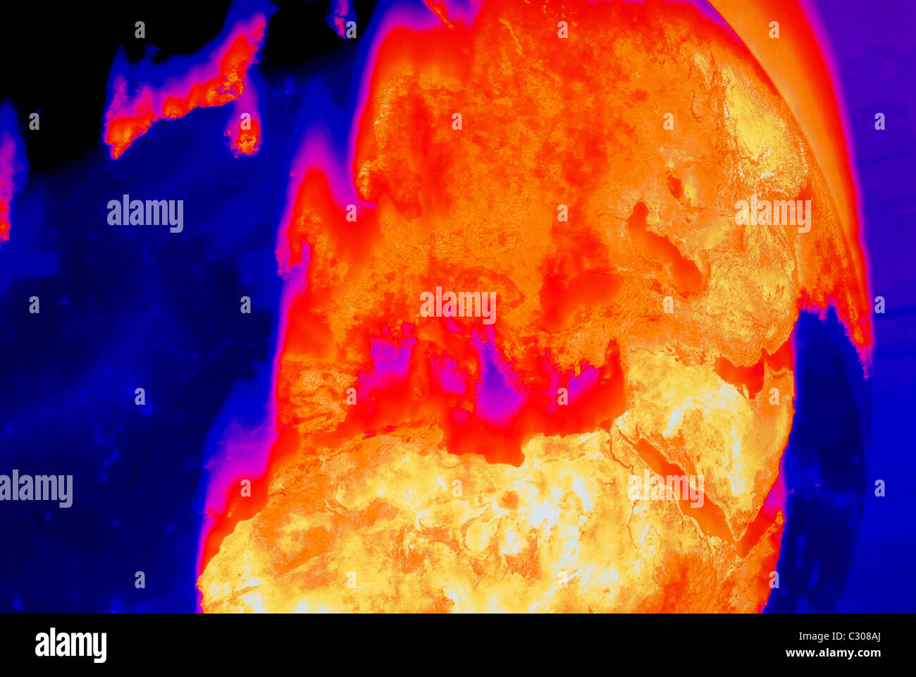 Planet Earth on fire Stock Photo - Alamy