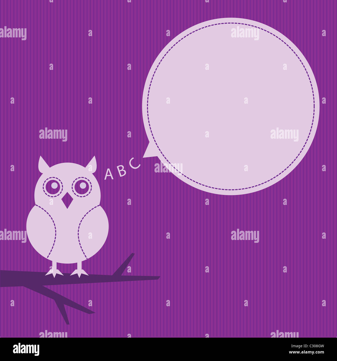 stylish owl with speech bubble Stock Photo - Alamy