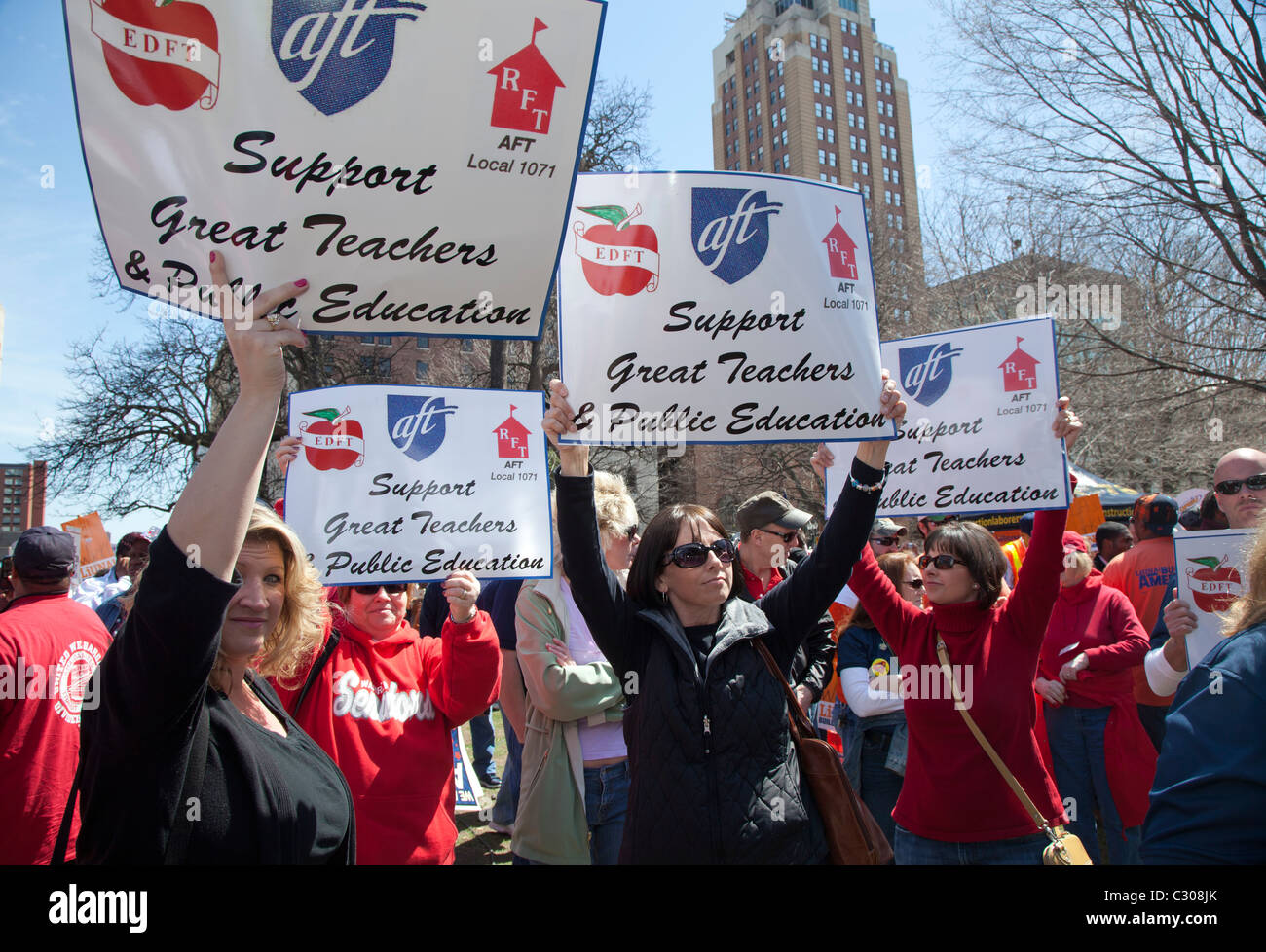 Workers Rally at State Capitol to Protest Budget Cuts Stock Photo - Alamy