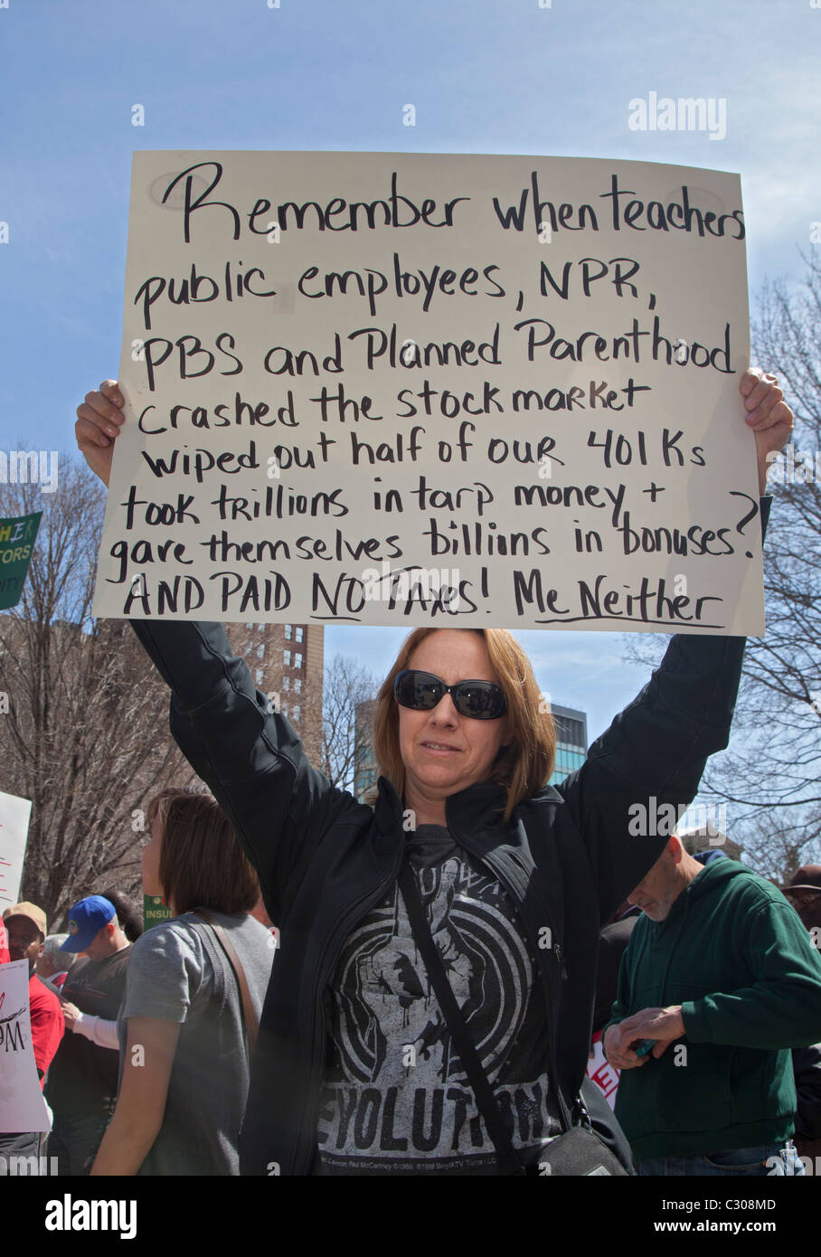 Workers Rally at State Capitol to Protest Budget Cuts Stock Photo - Alamy