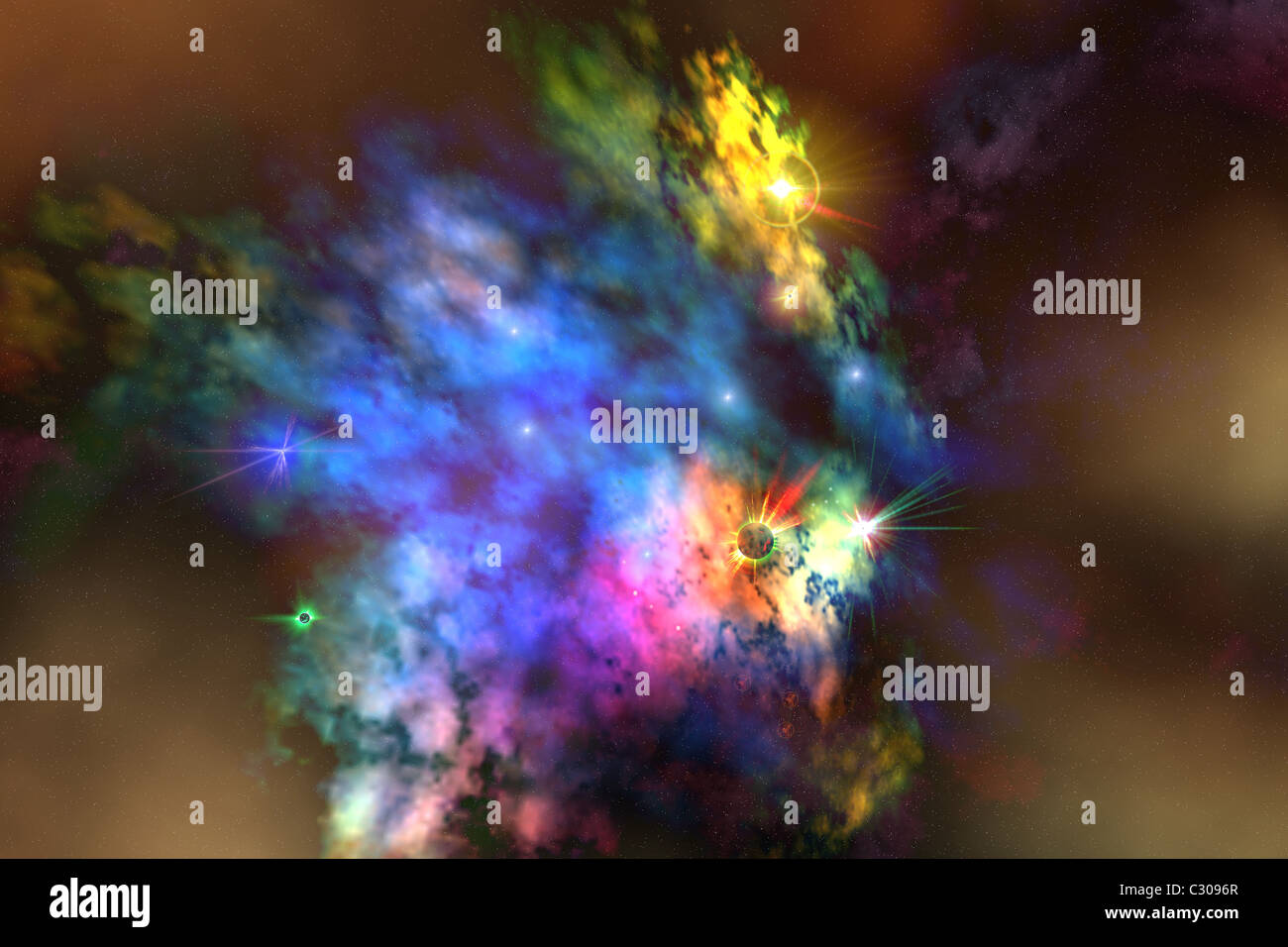 A colorful nebula in the universe Stock Photo - Alamy