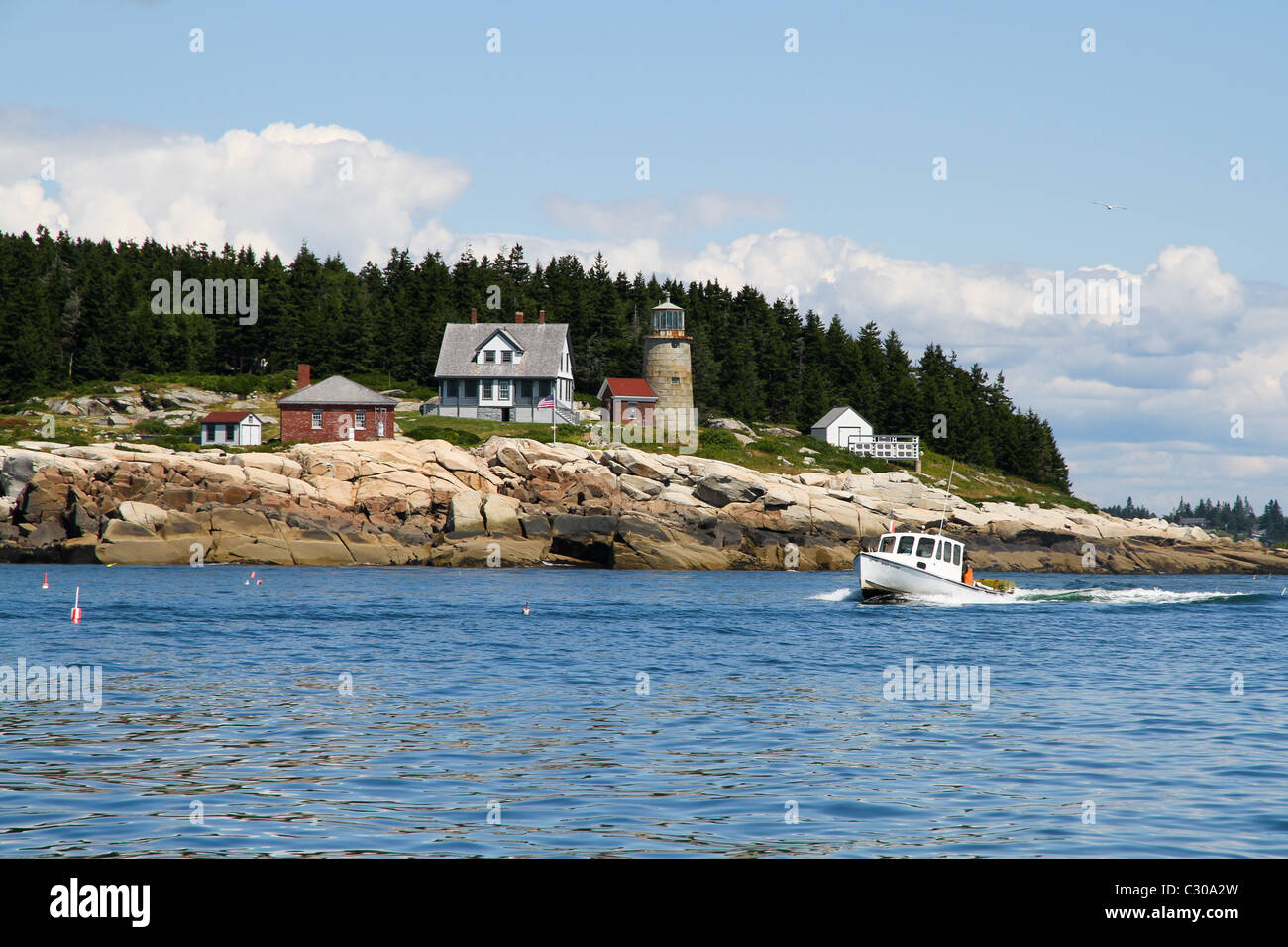 Whitehead Island Light, Muscle Ridge Channel Stock Photo - Alamy