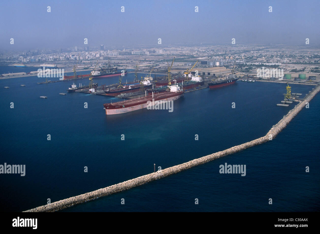 Dubai UAE Aerial View Of Dry Dock Stock Photo - Alamy