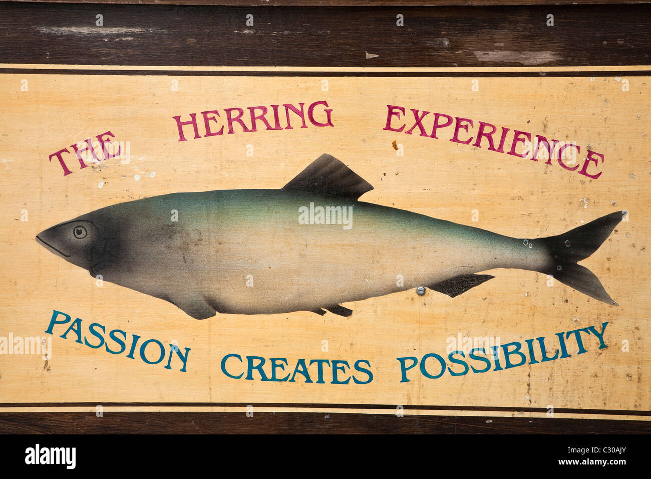 The Herring Experience sign Stock Photo - Alamy