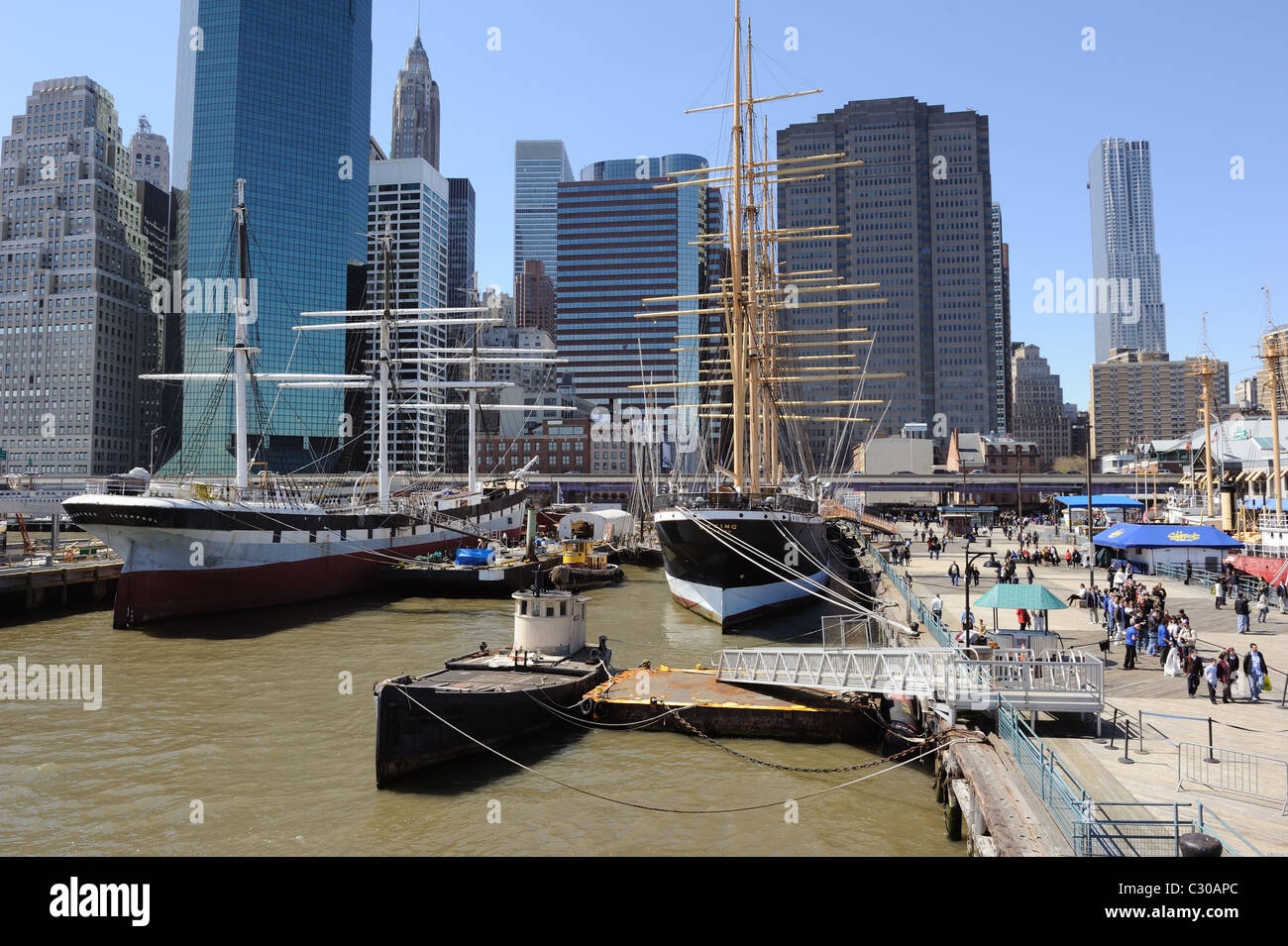 Eight historic ships belonging to the Seaport Museum New York are ...