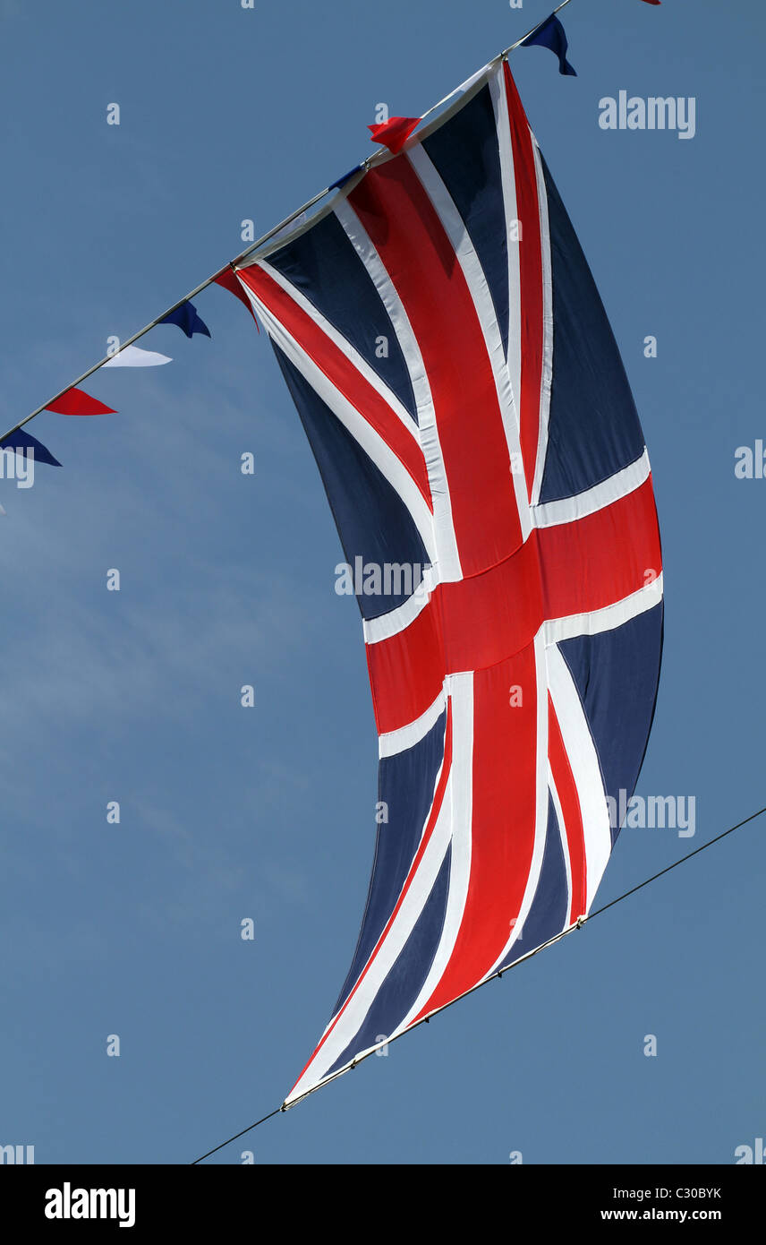 Union Jack hanging in Regent's St. during Royal Wedding preparations in ...