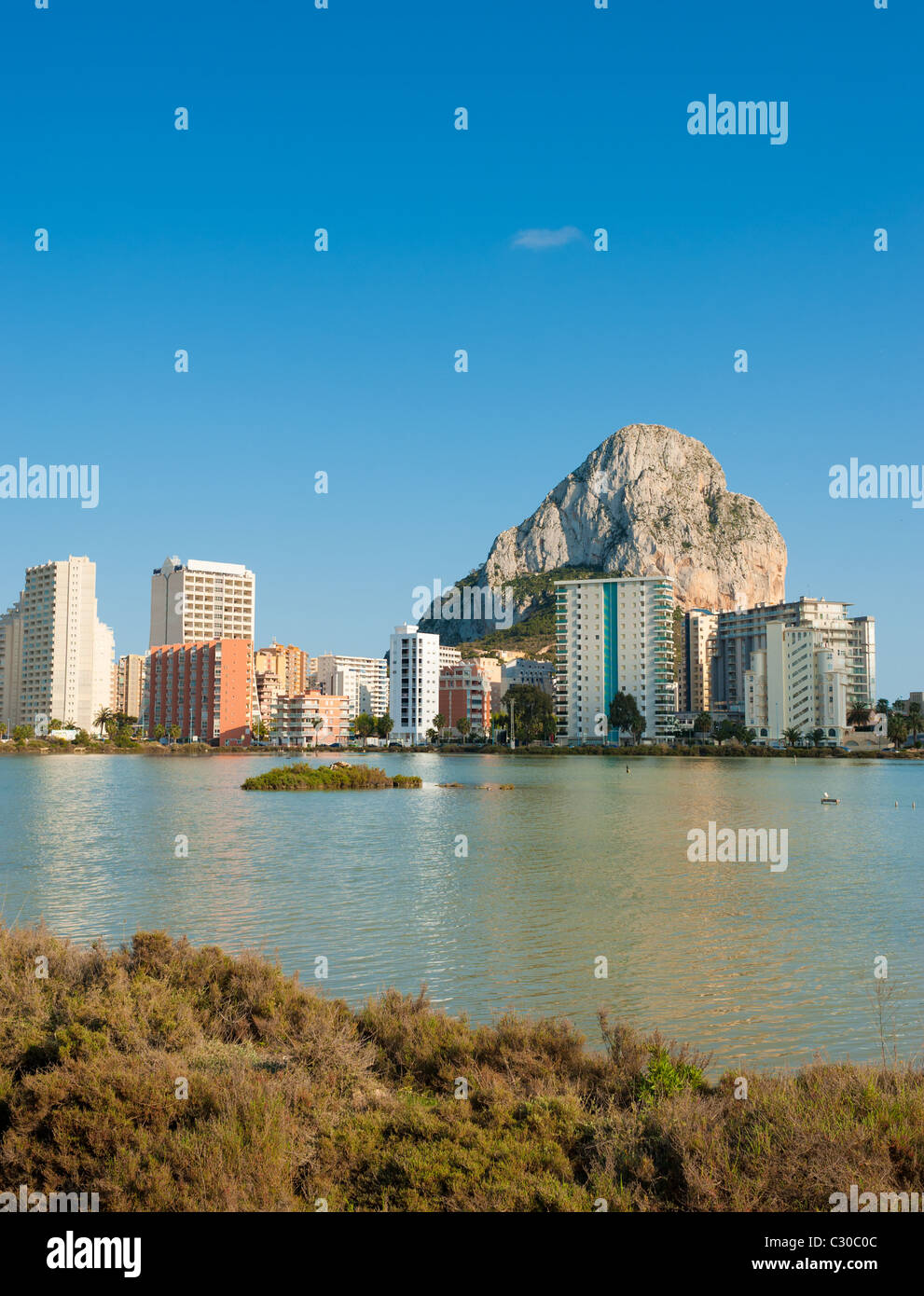 The tourist resort of Calpe and its landmark rock Stock Photo - Alamy