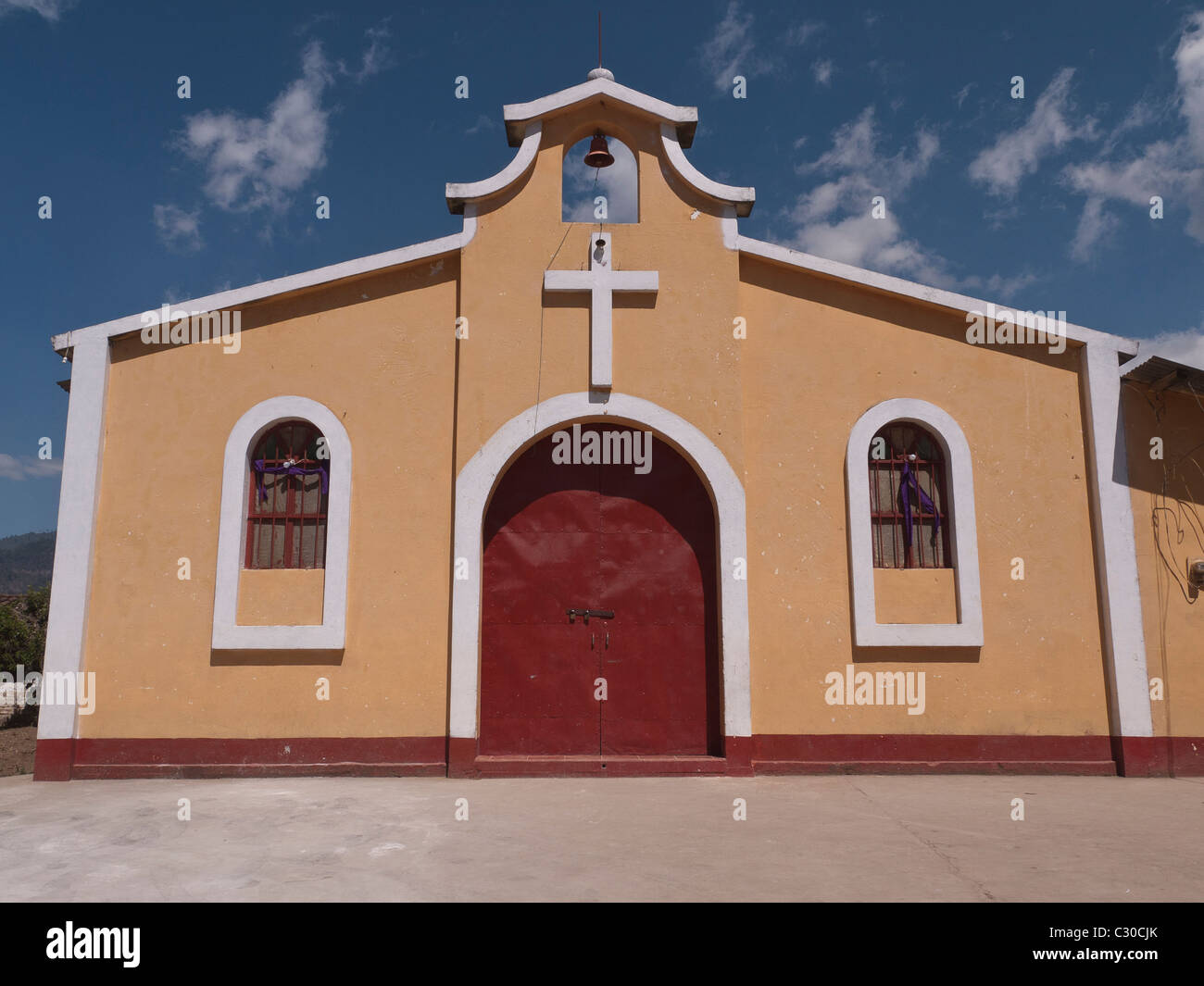 A small local church in an outlying neighborhood of Totonicapan ...