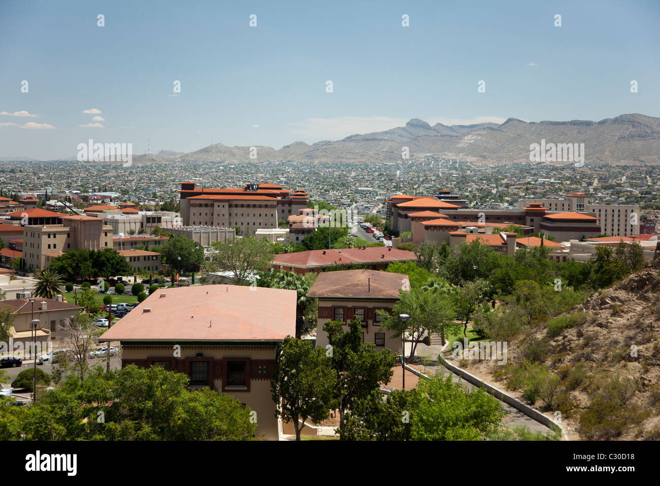 Overlooking the campus of The University of Texas at El Paso or UTEP ...