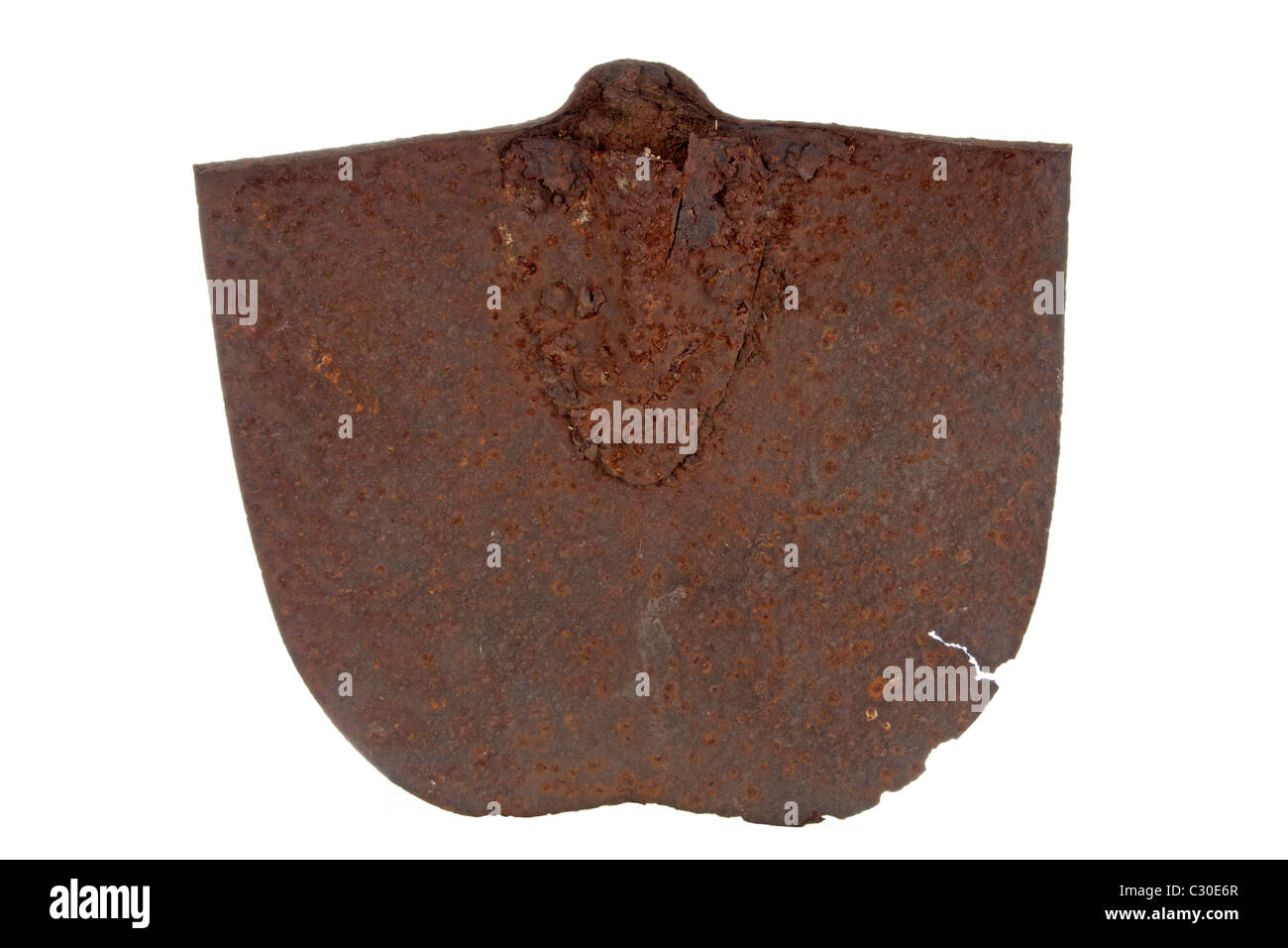 Old rusty shovel with white background Stock Photo - Alamy
