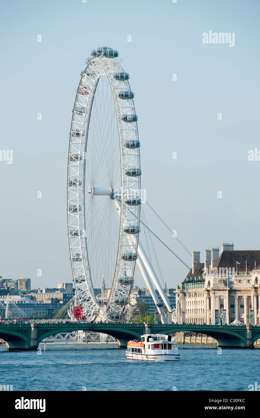 The London Eye, also known as the Millennium Wheel, on the south bank ...