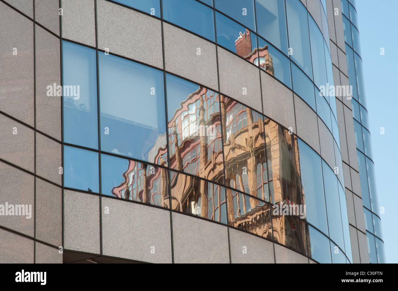 Chepstow House ,former commercial property now apartments, reflected in ...