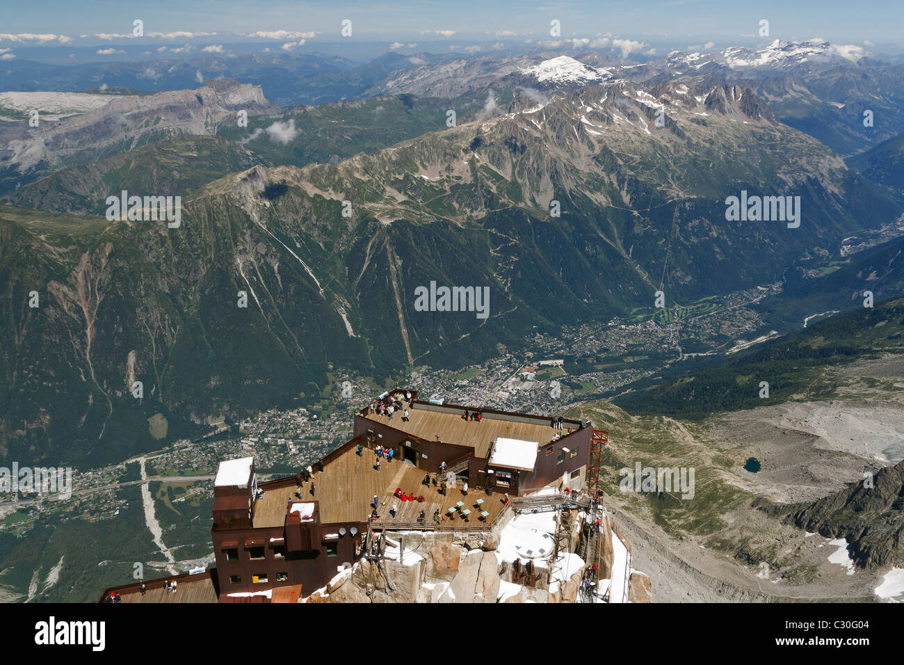 aerial view of Chamonix from Aiguille du Midi, France Stock Photo - Alamy