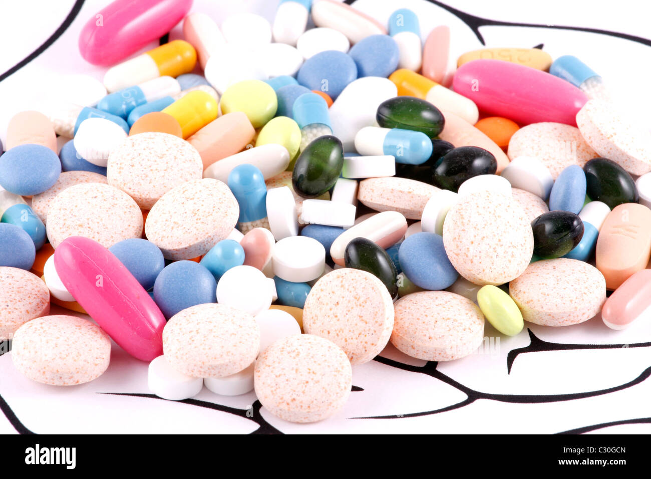 Pink tablet pill heart brain hi-res stock photography and images - Alamy