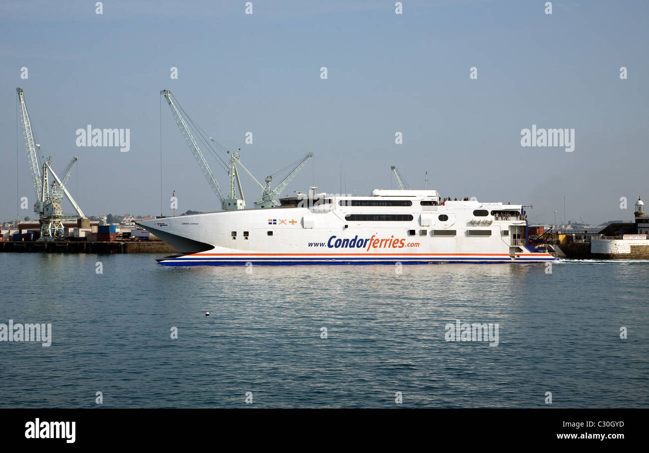 Condor Ferries ship St Peter Port Guernsey Channel islands Stock Photo ...
