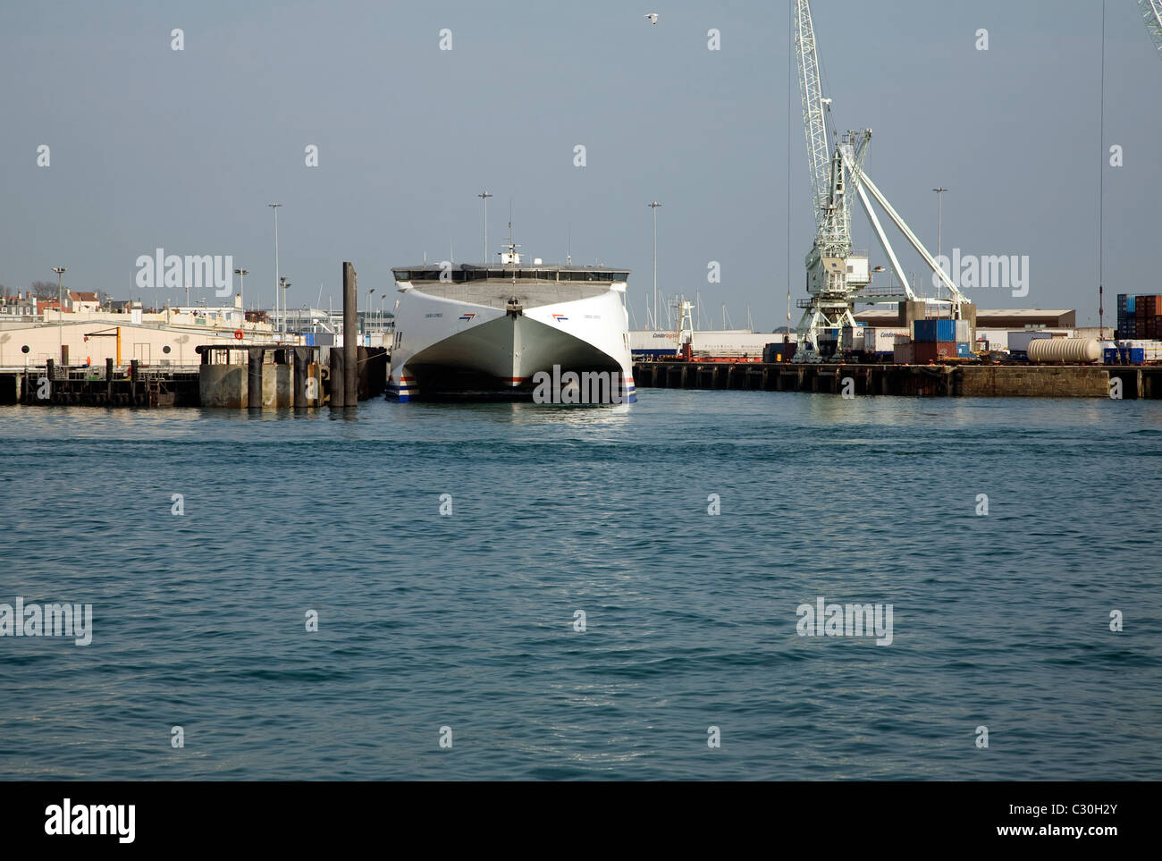 Condor Ferries ship St Peter Port Guernsey Channel islands Stock Photo ...