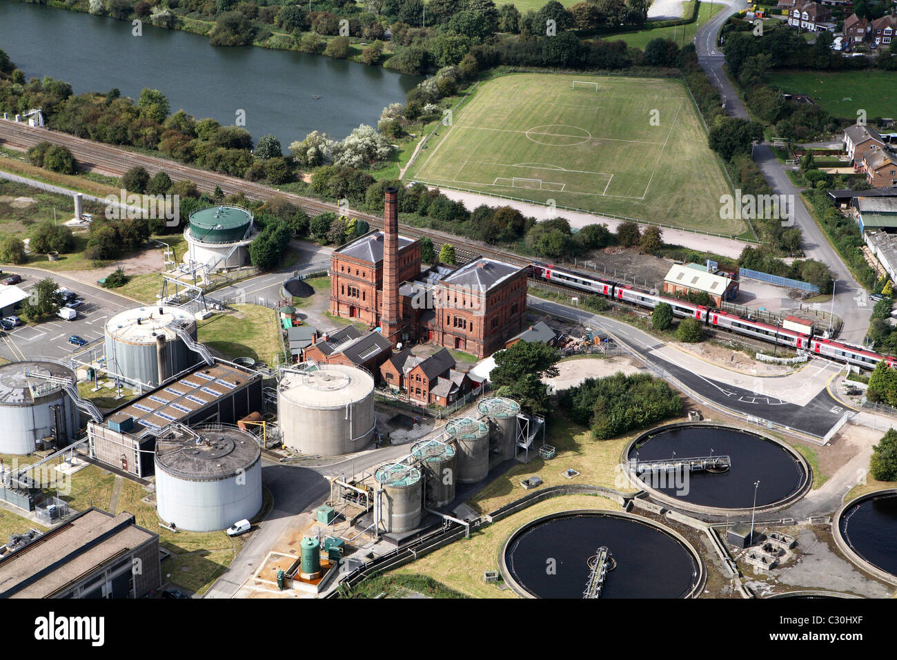 Aerial view of Claymills Victorian Pumping station Stock Photo - Alamy