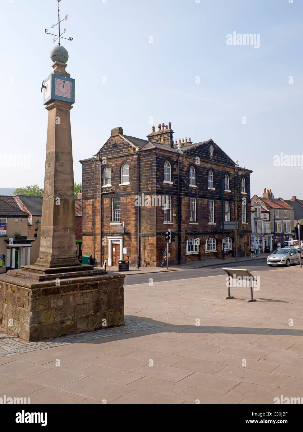Westgate the main street in Guisborough with 18th Century Market Cross ...