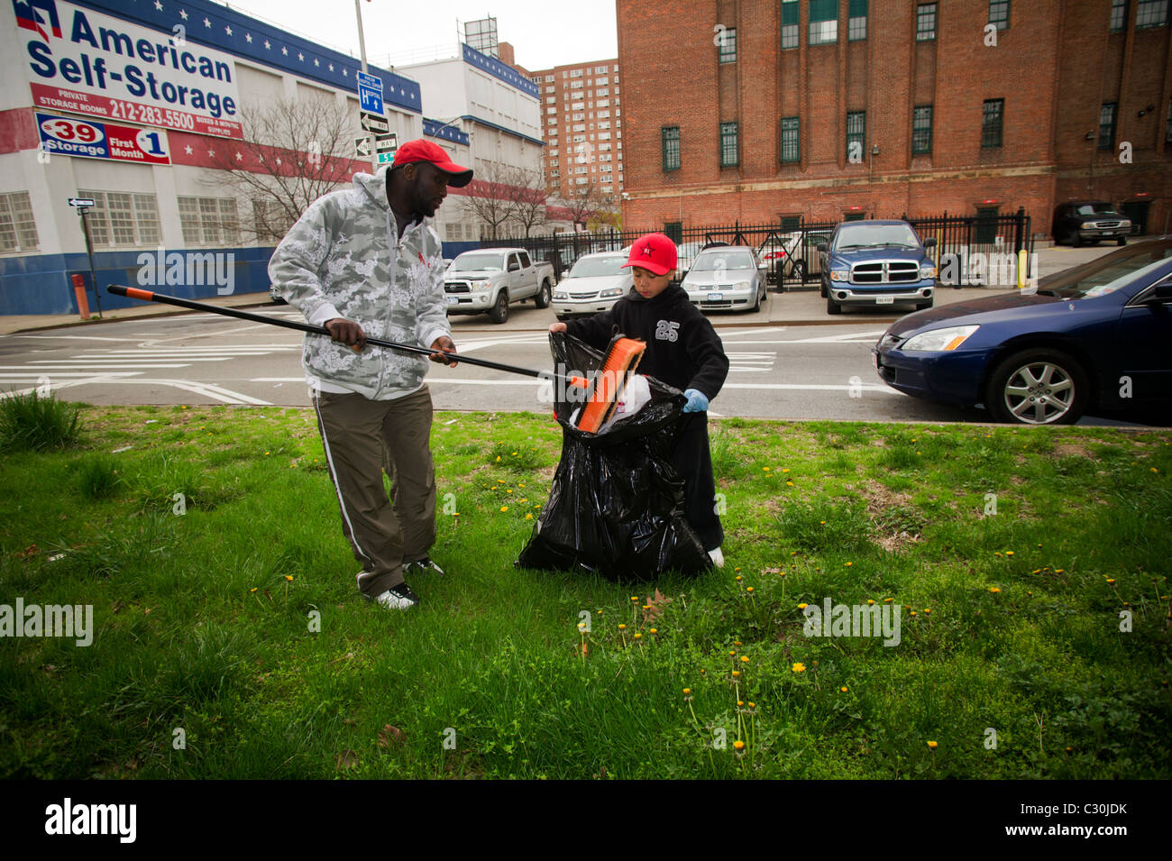Clean Up Day in Harlem around the 369th Harlem Armory in New York on ...