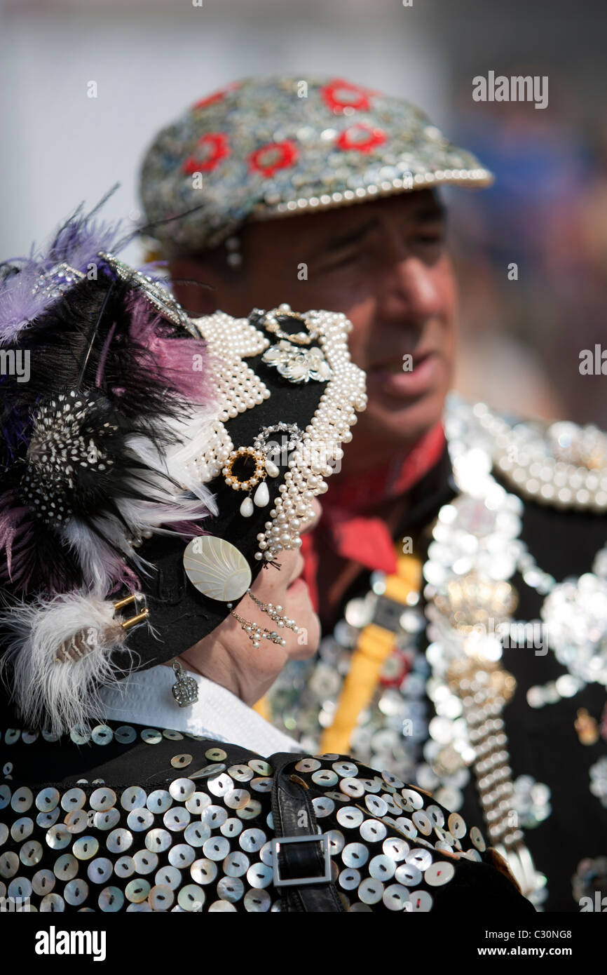 Pearly King of Wapping and Queen of Wapping in traditional costume St ...