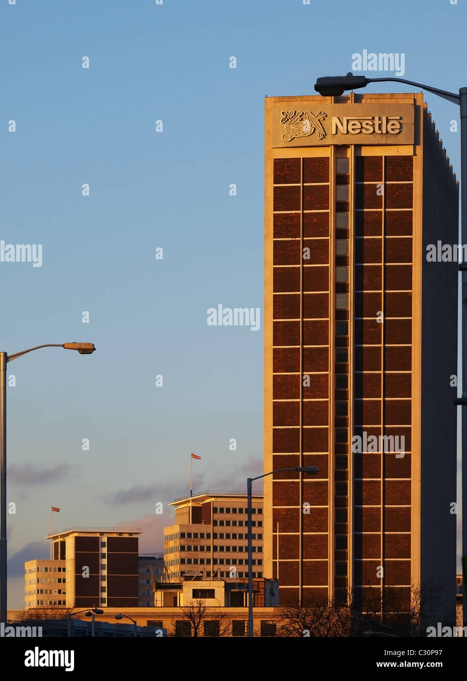 Nestle Tower side on with the Croydon skyline in the background Stock ...