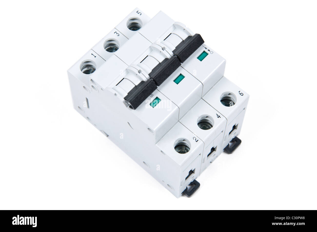 three phase safety switch in ON position Stock Photo - Alamy