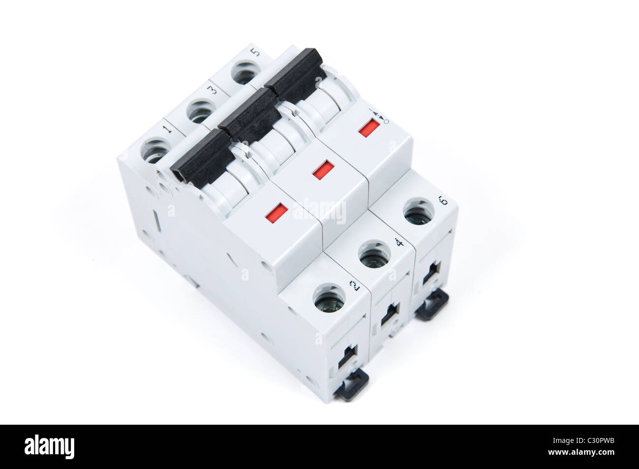 three phase safety switch in OFF position Stock Photo - Alamy