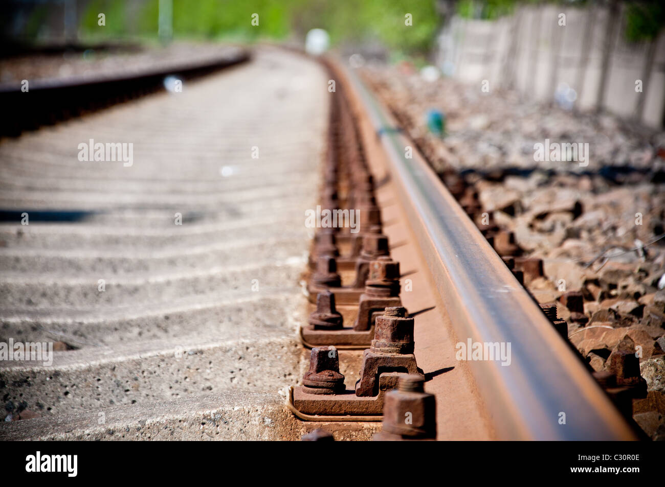 railway track lines Stock Photo - Alamy