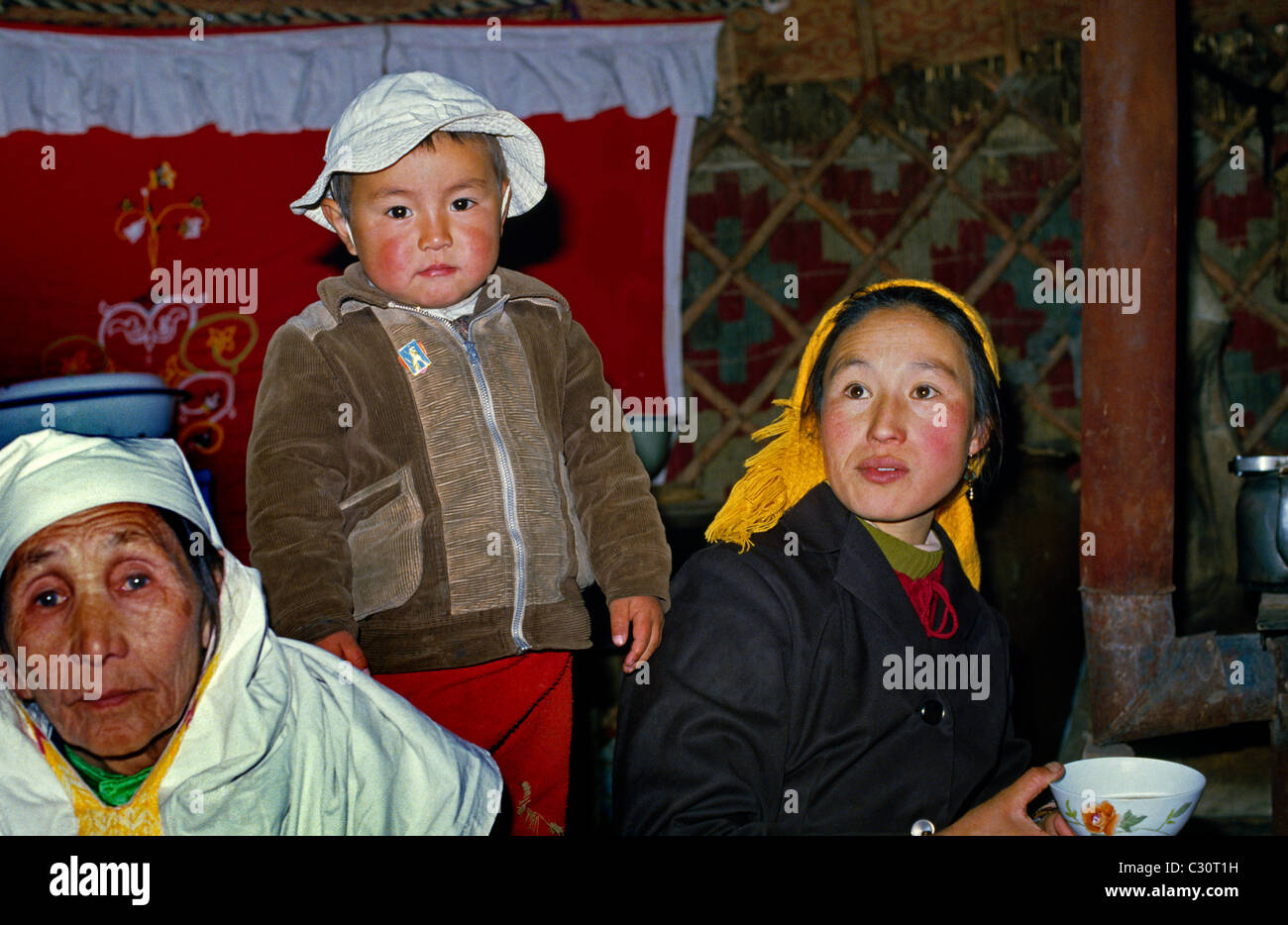 Kazakhstan/mongolian Border Family Stock Photo - Alamy