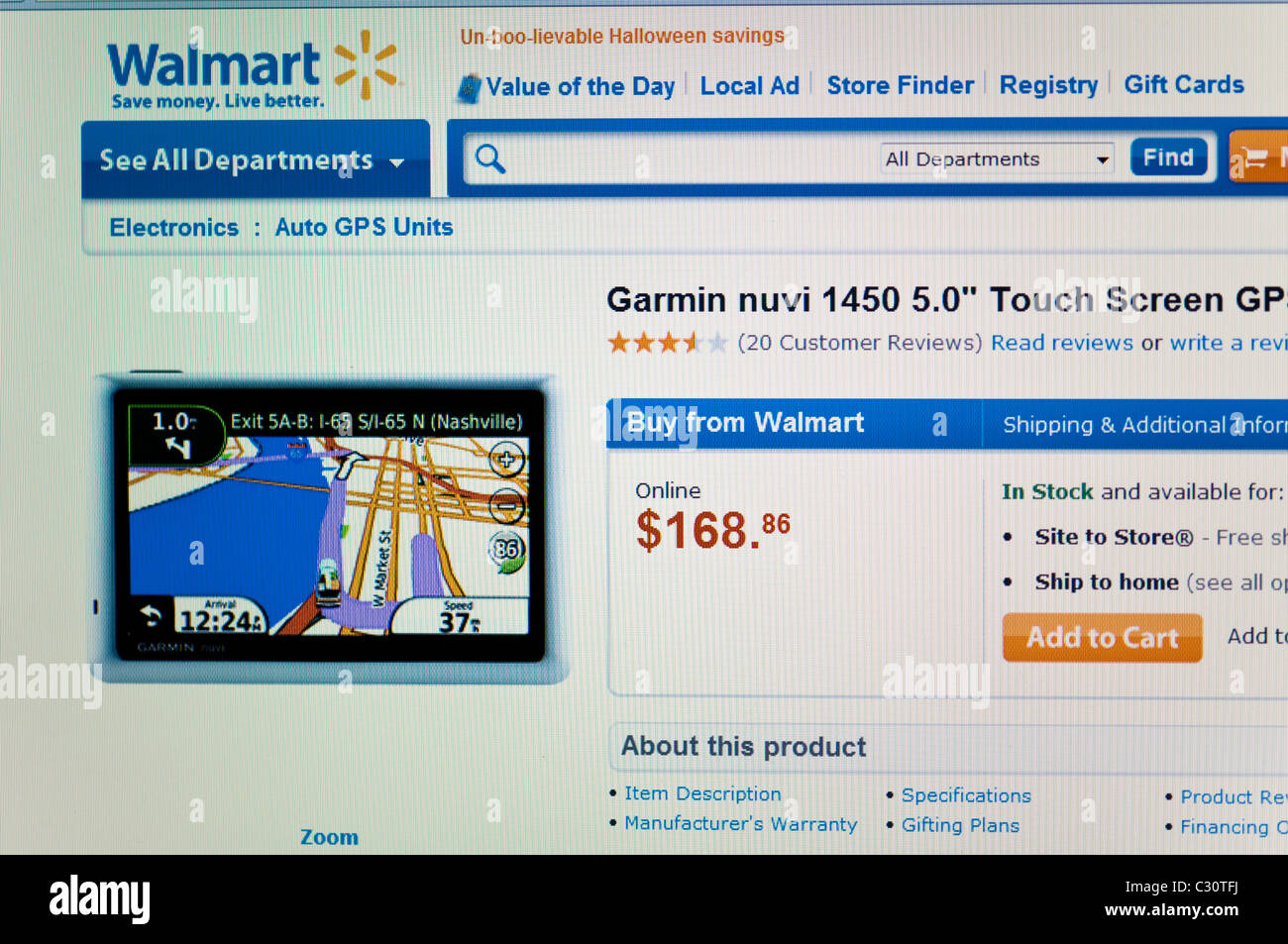 GPS, Walmart Store website online Stock Photo - Alamy