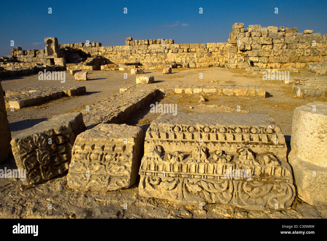 Amman Jordan Citadel with Roman Carved Stones Stock Photo - Alamy