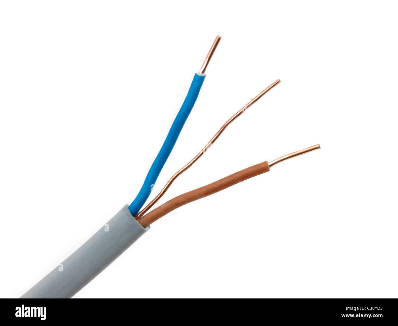 Twin Core and Earth Electrical Wire Stock Photo - Alamy