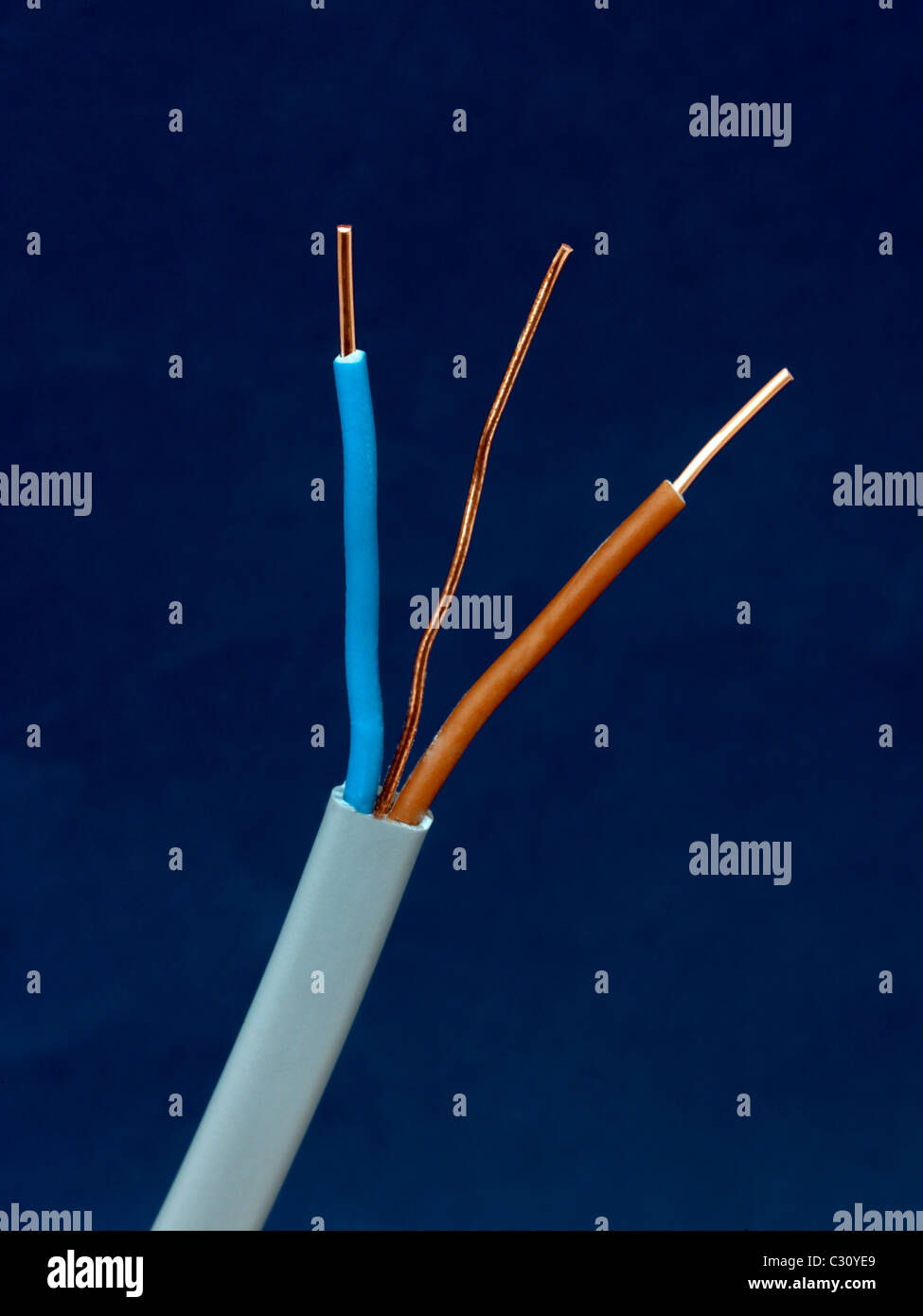 Twin Core and Earth Electrical Wire Stock Photo - Alamy