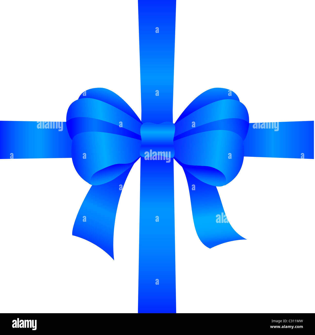 blue gift bow on white background Stock Photo - Alamy