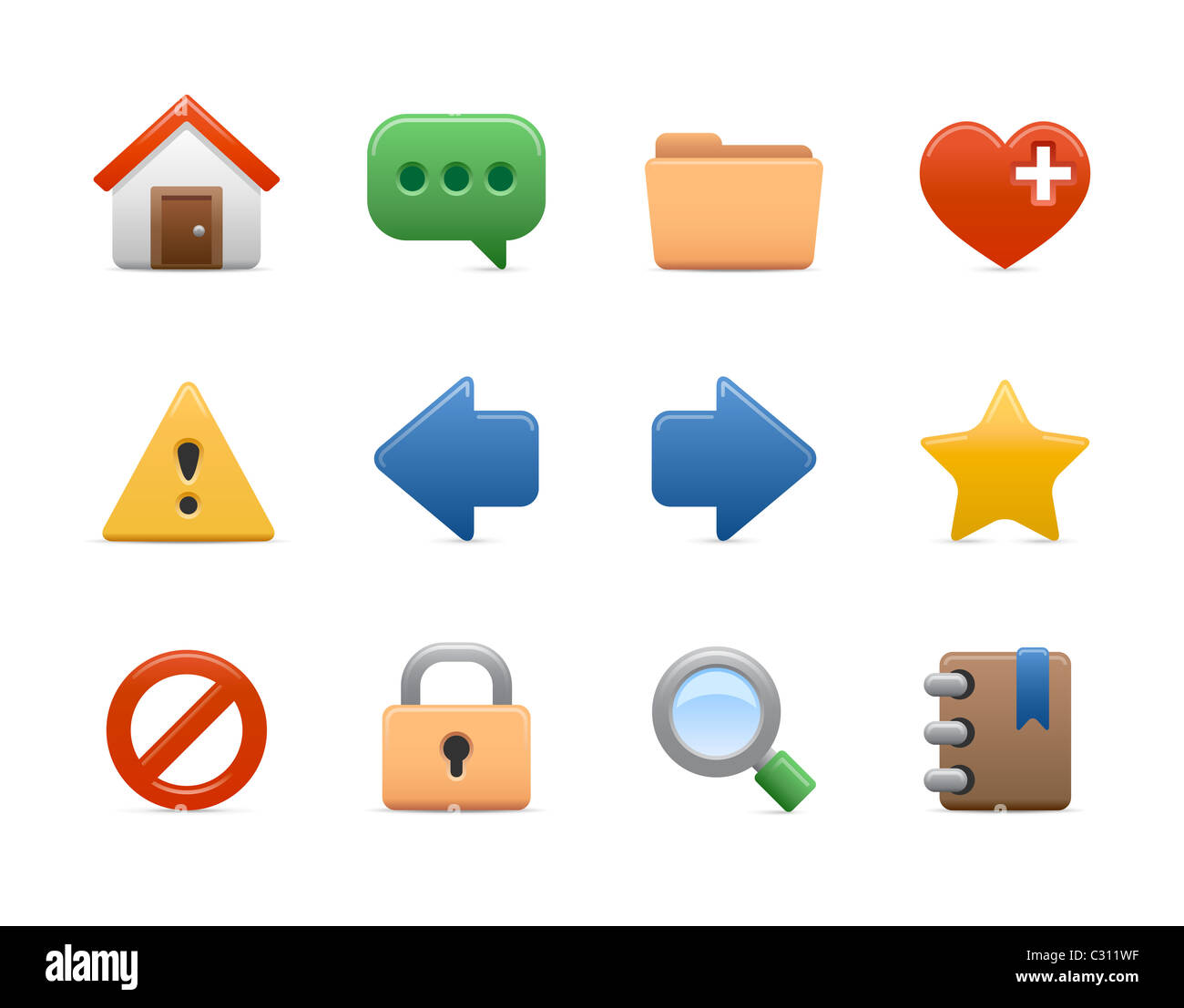 color computer icons for design website, blog or presentation Stock ...