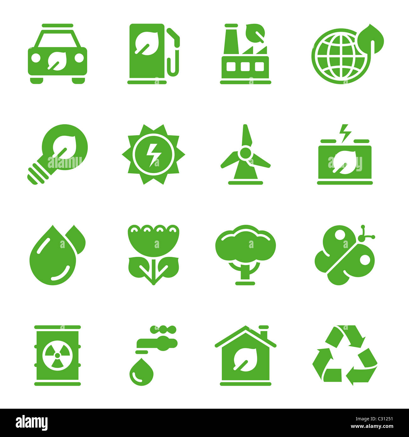 Green environmental icons Stock Photo - Alamy