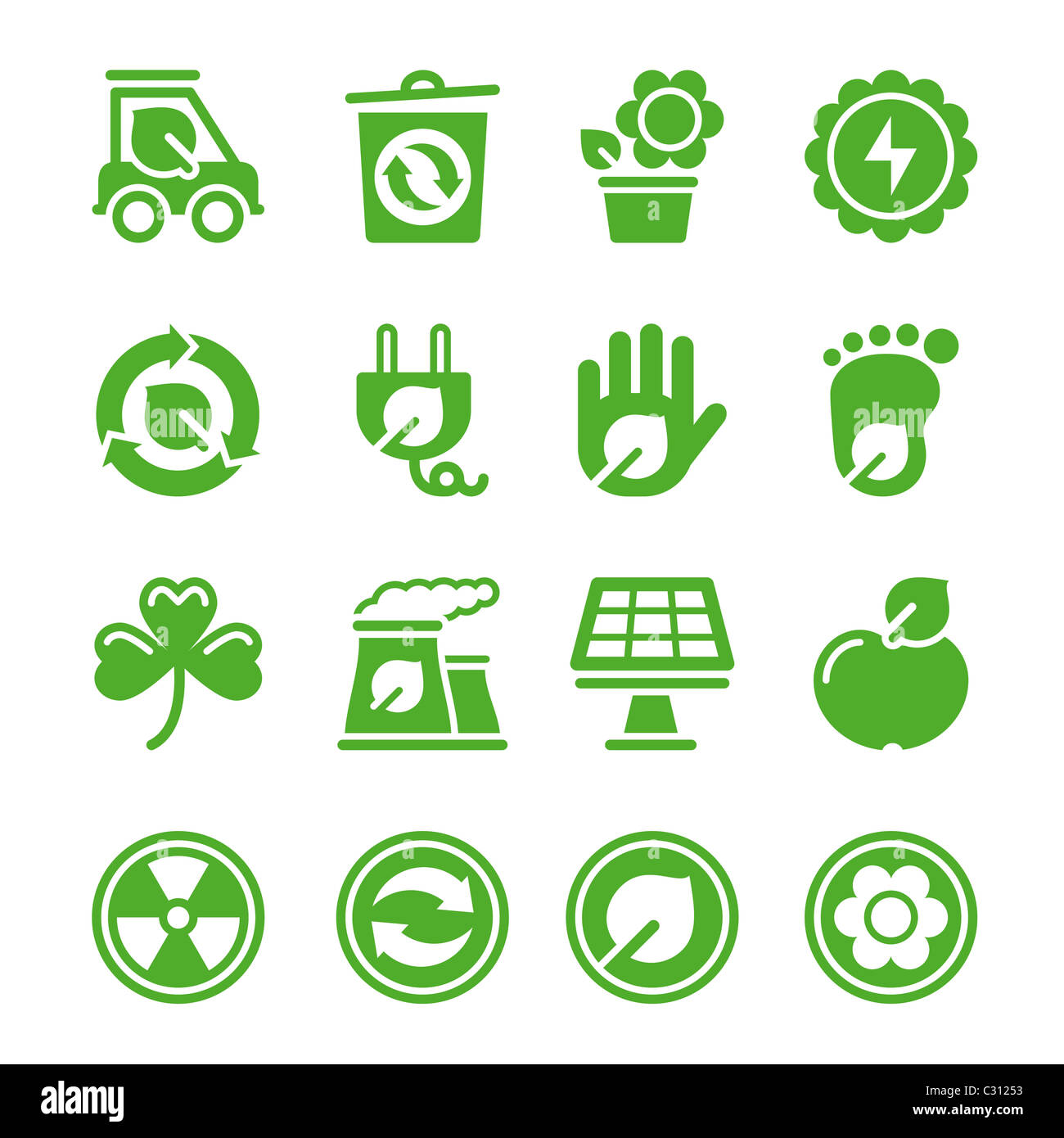 Green environmental icons Stock Photo - Alamy
