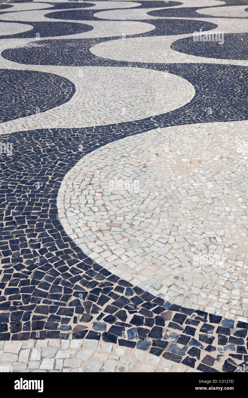 Mosaic pathway, Copacabana Beach, Rio De Janeiro, Brazil Stock Photo ...