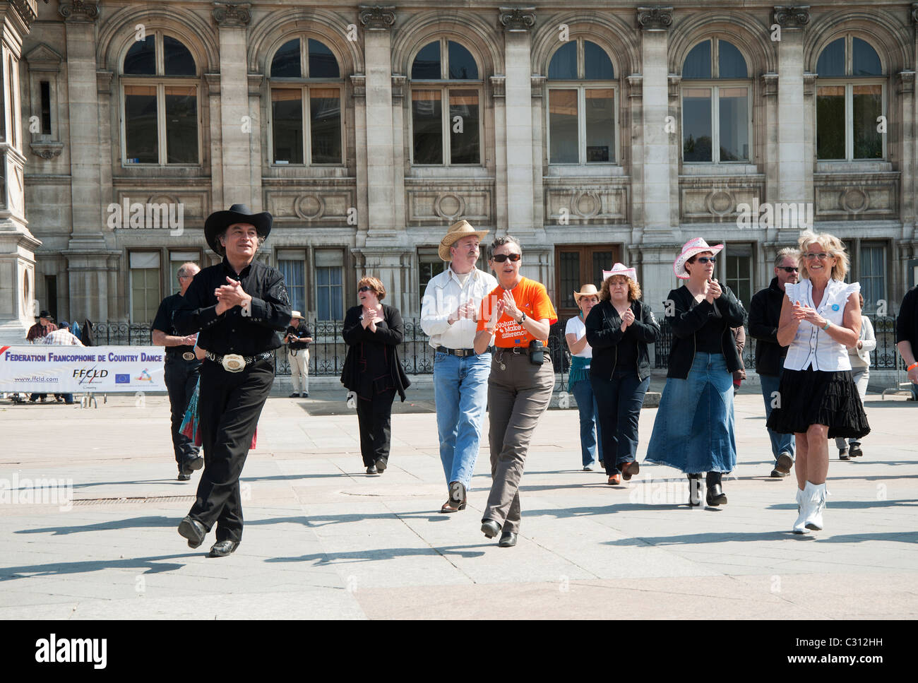 Paris, France - April 17, 2011 - Dancer performing country dance Stock ...