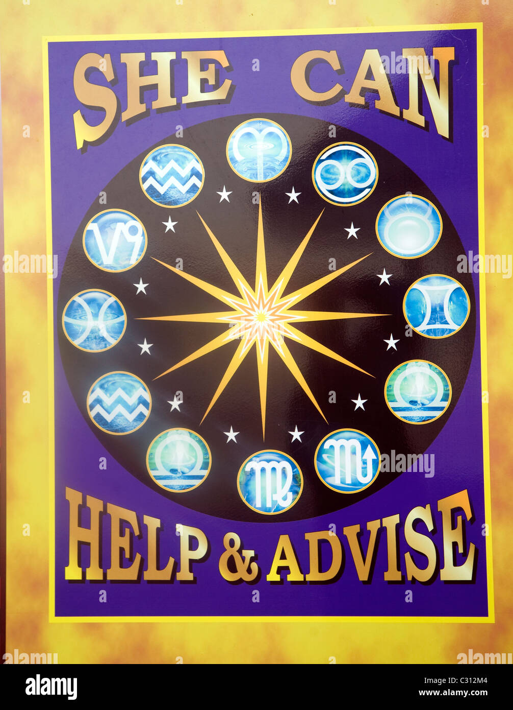 Advertising signs Romany gypsy fortune teller Weymouth England Stock ...