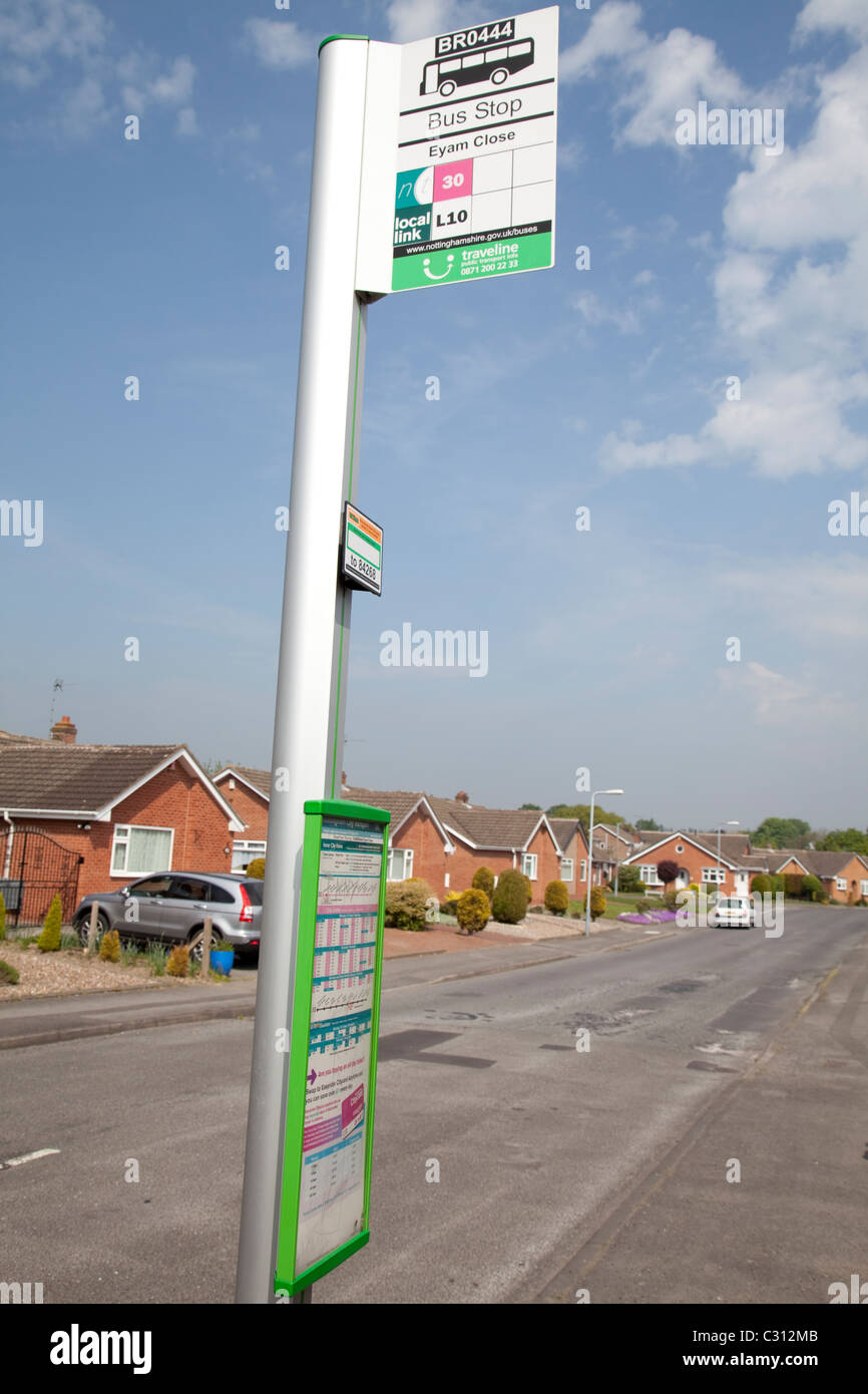 A bus stop sign in England UK Stock Photo - Alamy