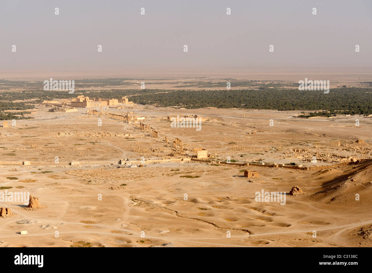 Palmyra. Syria. Panoramic view of the timeless ancient city of Palmyra ...