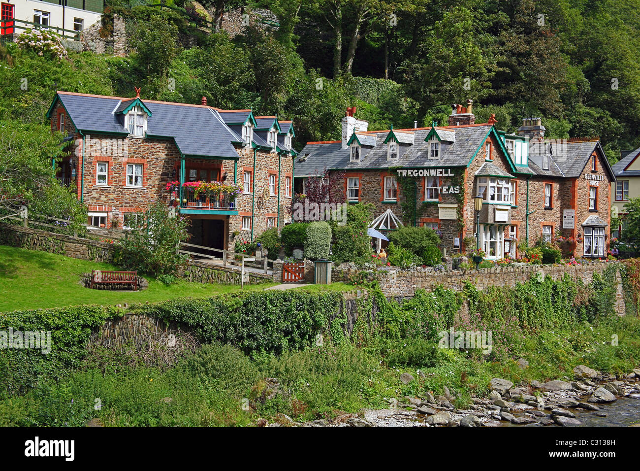A row of guest houses offering bed and breakfast accommodation ...